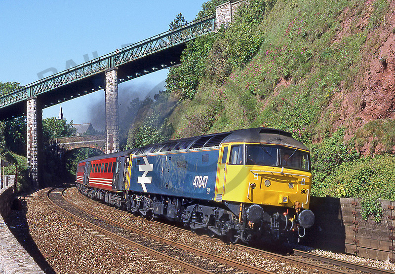 Rail Photoprints | Class 47/4 and 47/8 | 47847-Teignmouth-010602-JC635